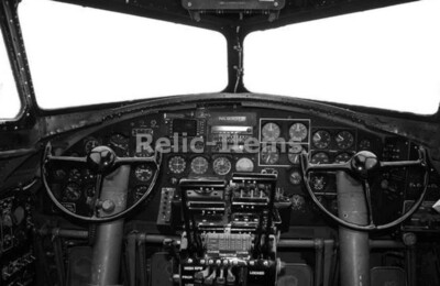 WW2 Picture Photo Yokes & instrument panel of a B-17 Flying Fortress ...