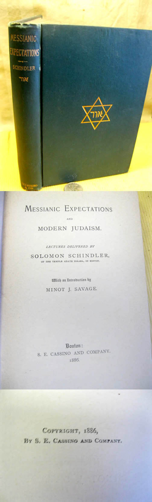 MESSIANIC EXPECTATIONS & MODERN JUDAISM,1886,Solomon Schindler,1st Ed ...