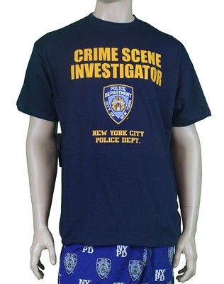 Men's NYPD Tee CSI New York Crime Scene Tee Investigation T-Shirt Navy ...