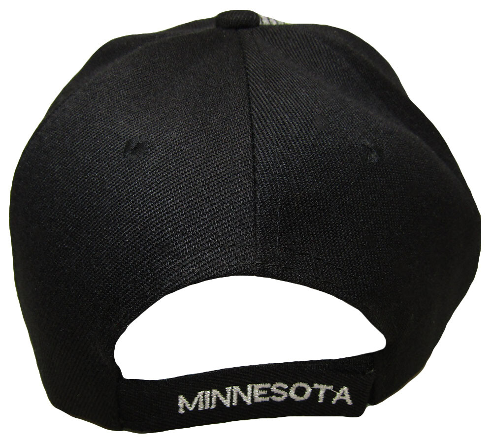 Minnesota State Black White Letters Patch On Side Embroidered Hat Cap ...