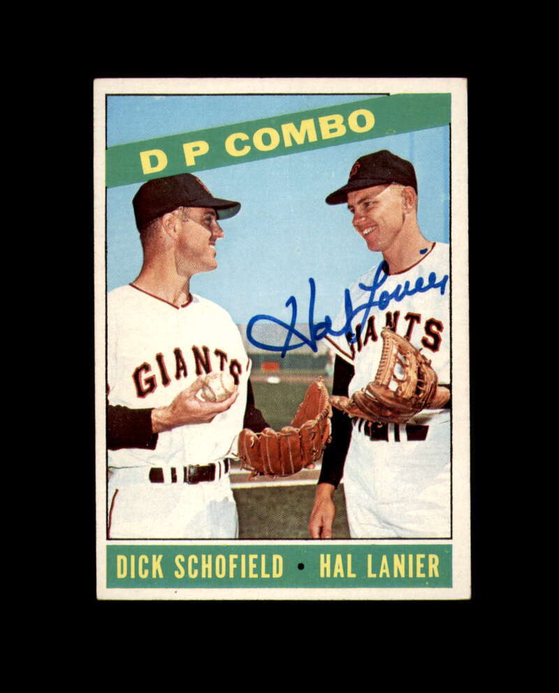 Hal Lanier Hand Signed 1966 Topps DP Combo San Francisco Giants ...