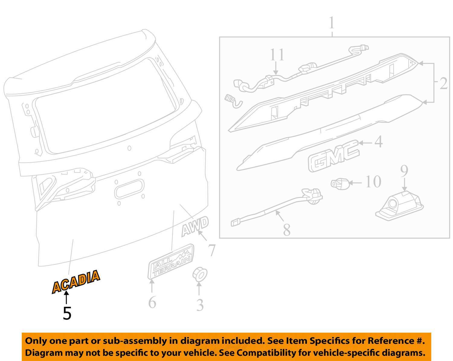 GMC GM OEM 17-18 Acadia Front Door-Emblem Badge Nameplate 15272044 | eBay