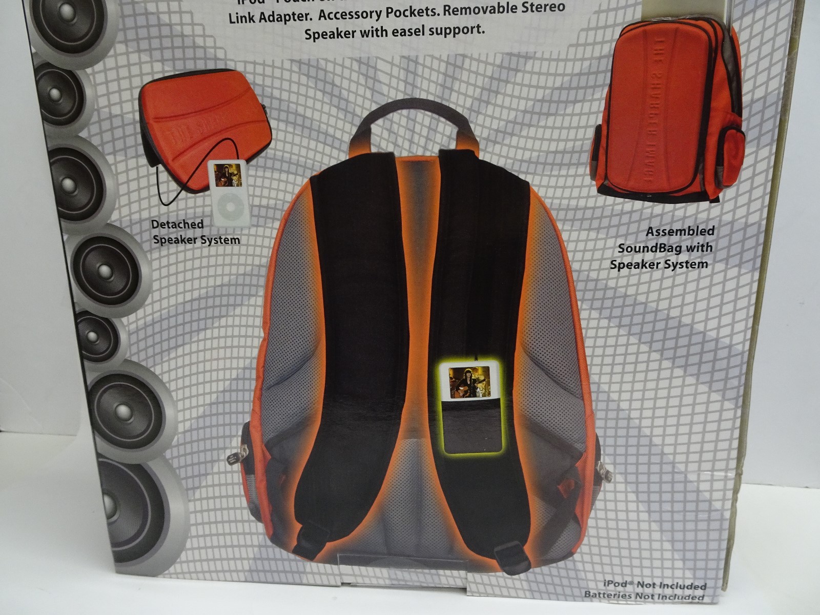 The Sharper Image Stereo Speaker System Padded Black Backpack new | eBay
