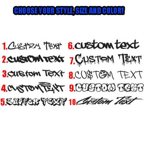Custom Text GRAFFITI Lettering Sticker Decal Personalized Window ...