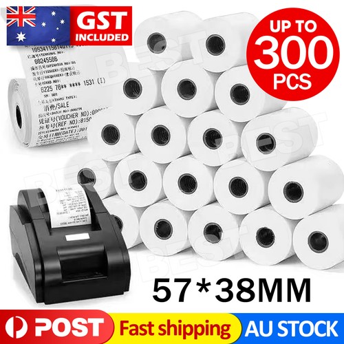 100-300 Rolls 57x38mm EFTPOS Thermal Paper POS Cash Register Receipt ...
