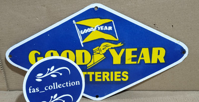 Good Year Batteries Porcelain Enamel Sign 18 x 10 Inches 1 Sided | eBay