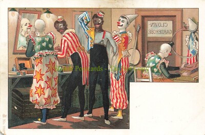 Clowns dressing two black - CIRCUS - PMC circa 1899 - UNSigned O. Roick ...