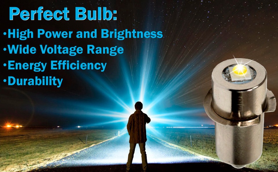 HQRP P13.5s Base High Power LED Bulb 3W 150LM for Dewalt DW Series ...