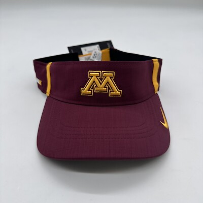 Nike Dri-Fit Minnesota University Golden Gophers Visor Adjustable Hat ...