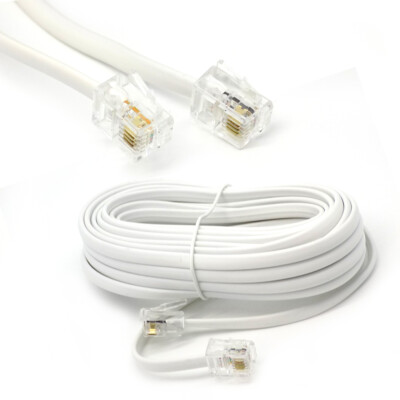 15m ADSL / DSL Broadband Modem Cable RJ11 to RJ11 Internet Router Phone ...