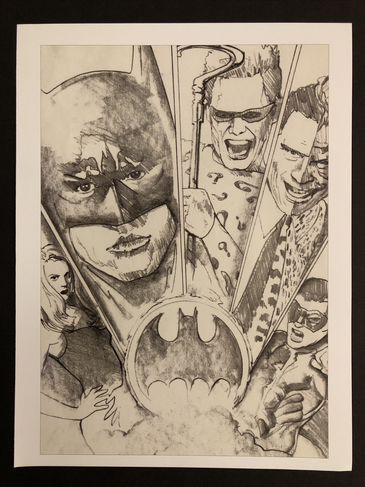 Batman Forever Movie Art Poster Print 9x12 John Alvin Two Face Riddler ...
