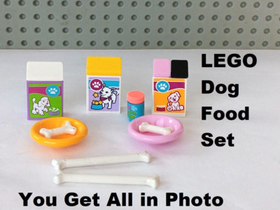 LEGO Dog Food Set Boxed Bones Pet Dishes Terrier Poodle Puppy Sacks ...