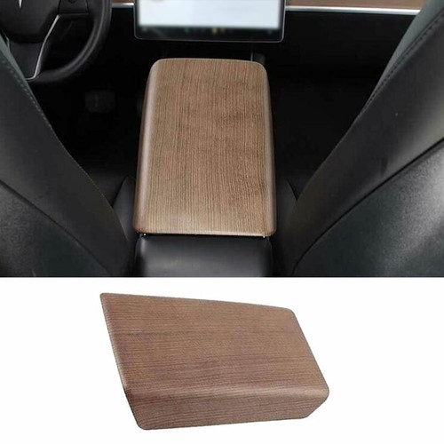 For Tesla Model 3 Y 2017~2022 Wood Grain Middle Console Armrest Box ...