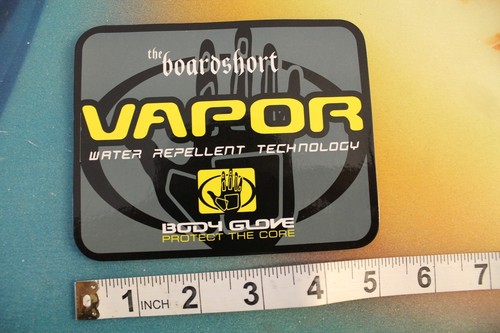 BODY GLOVE VAPOR boardshort protect the core ~5" Vintage Surfing Decal ...