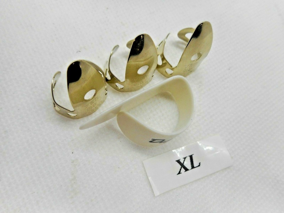 Dunlop 4 pc pick set extra large thumb pick & .020" nickel silver ...