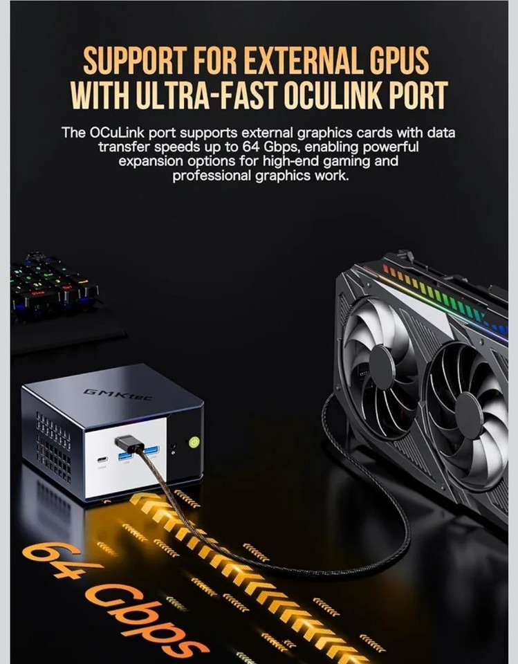 GMKtec Gaming Mini PC, M8 AMD Ryzen 5 PRO 6650H (4.50GHz) 16 DDR5 RAM ...