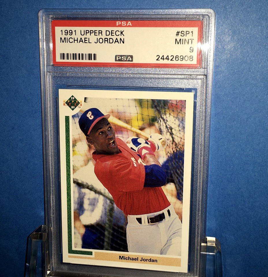 1991 UPPER DECK MICHAEL JORDAN BASEBALL ROOKIE CARD #SP1 GRADED PSA 9 ...