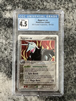 Aggron Ex Holo 89/100 CGC 4.5 English Pokémon EX Crystal Guardians 2006 ...
