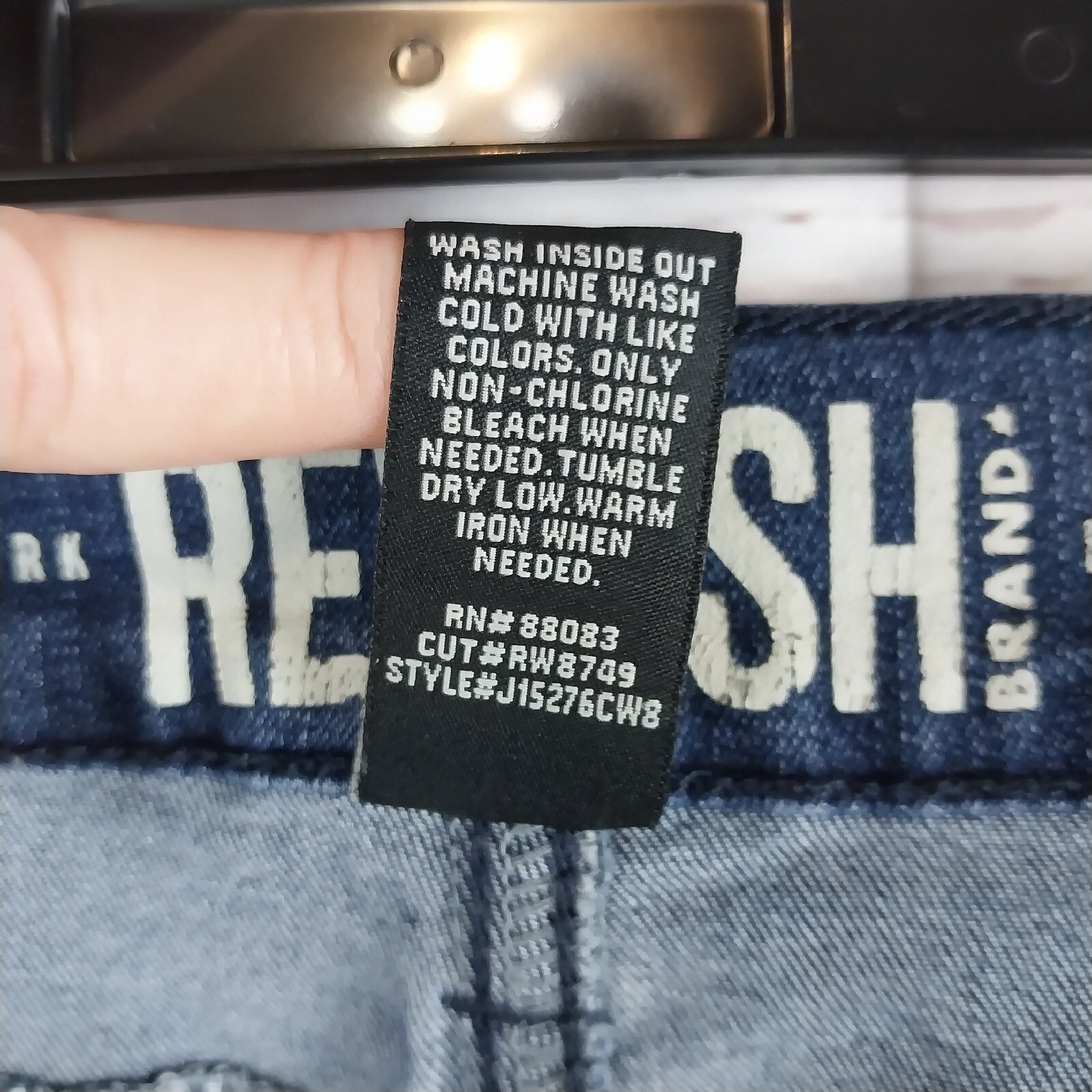 Rewash High Rise Button Fly Denim Shorts Distressed Raw Hem Women's ...