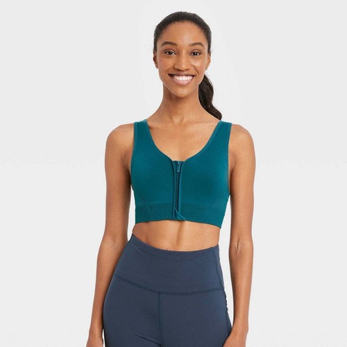 Women's Medium Support Seamless Zip-Front Bra - All in Motion XS | eBay