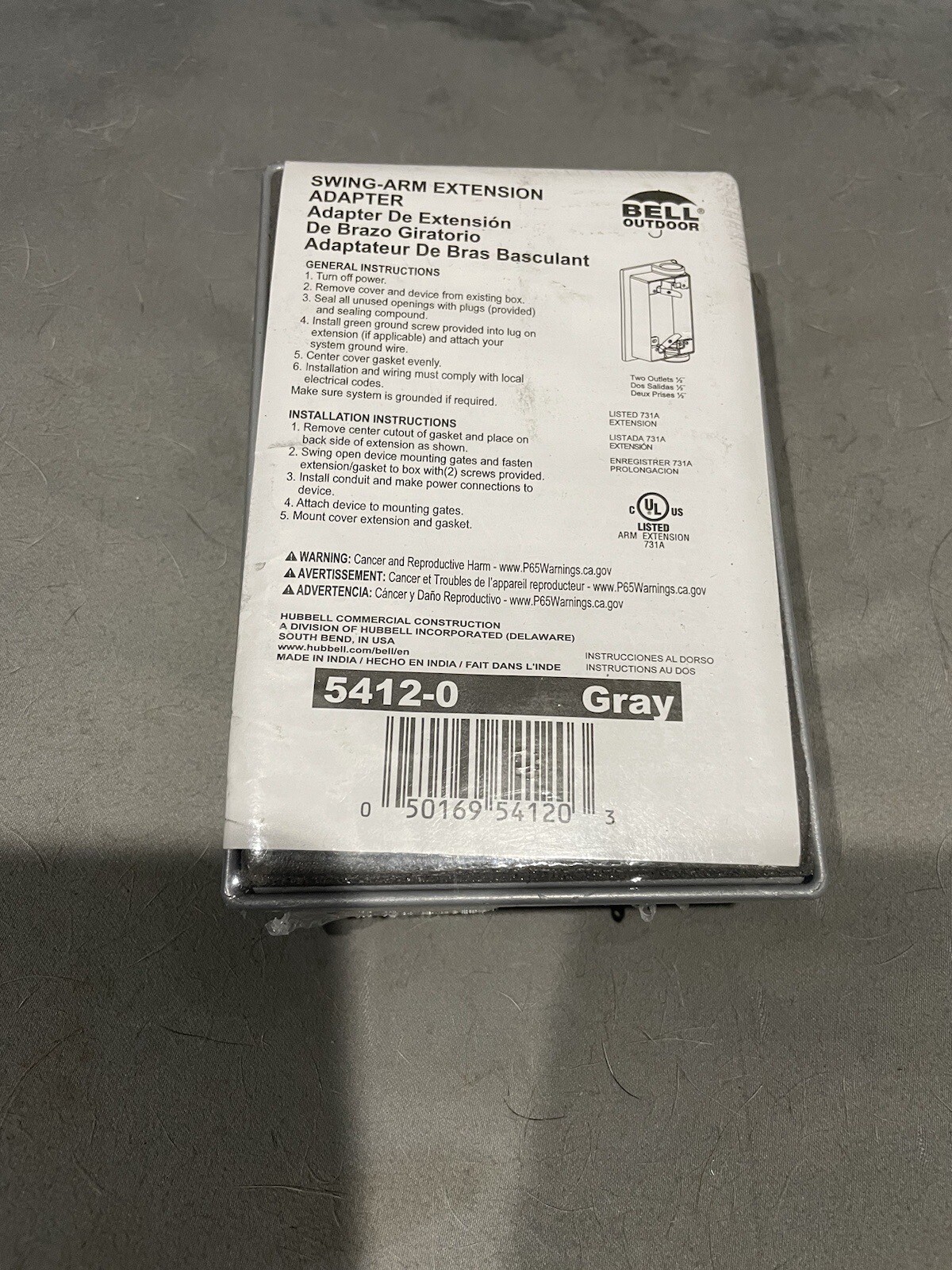 RACO 5412-0 FLANGED OUTLET WP EXTENSION BOX W/(2) 1/2" THREADED HUBS | eBay