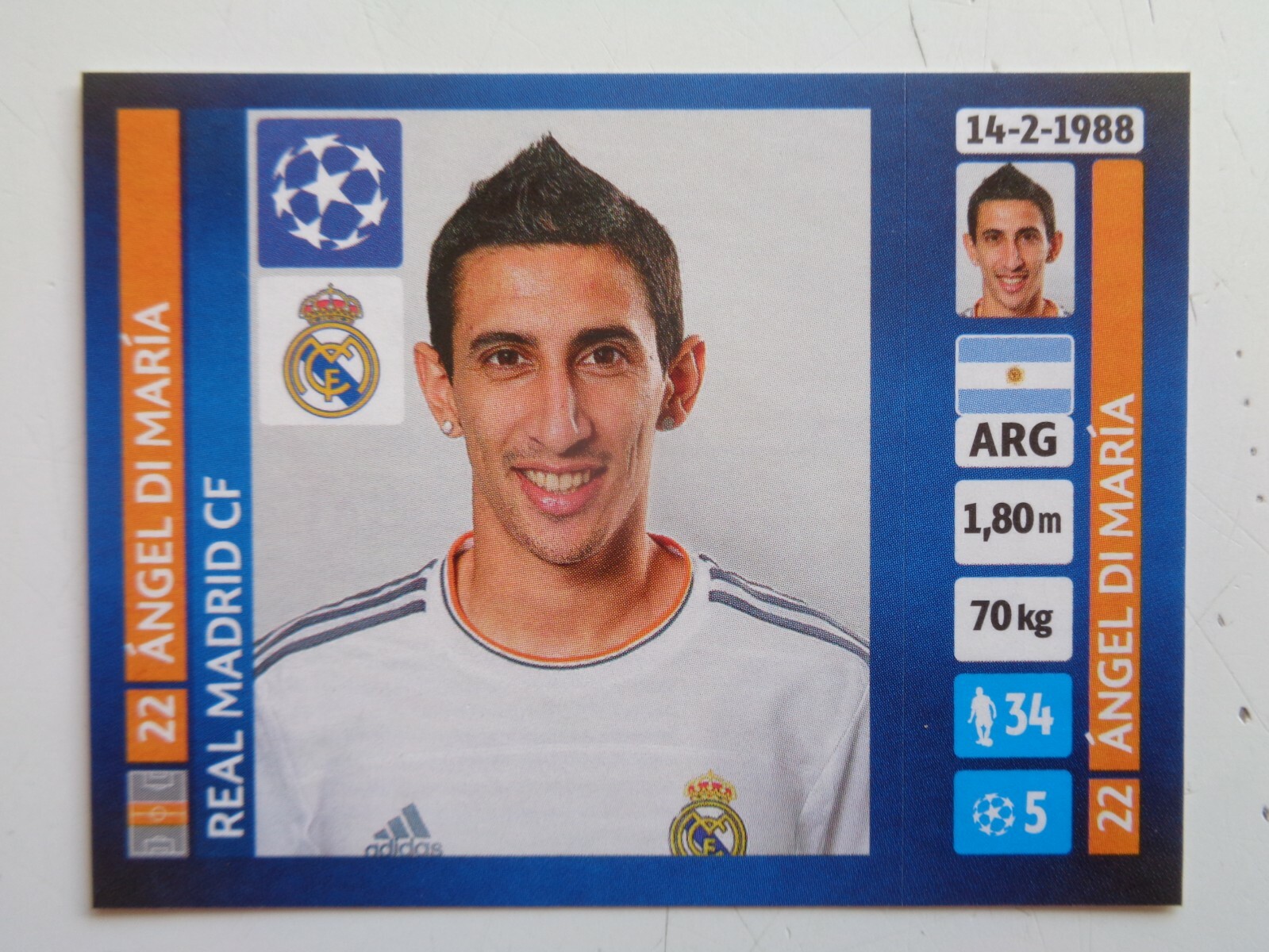 Angel Di Maria # 97 STICKERS UEFA CHAMPIONS LEAGUE PANINI 2013-14 | eBay