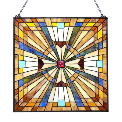 Stained Glass Tiffany Style Window Panel Victorian Mission Arts ...
