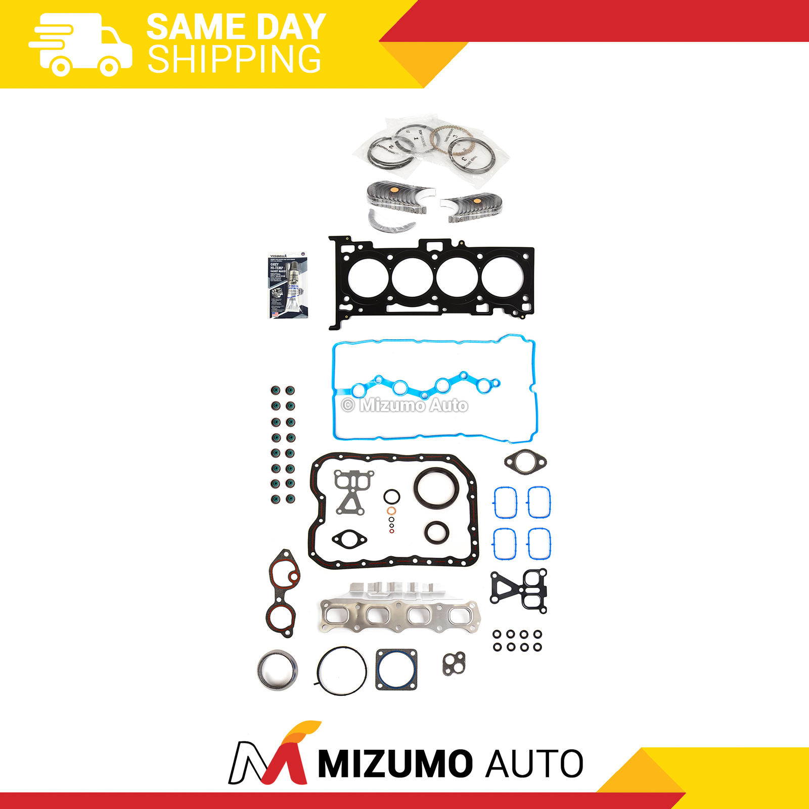 Full Gasket Set Bearings Rings Fit 11-15 Mitsubishi Lancer 2.0L DOHC ...