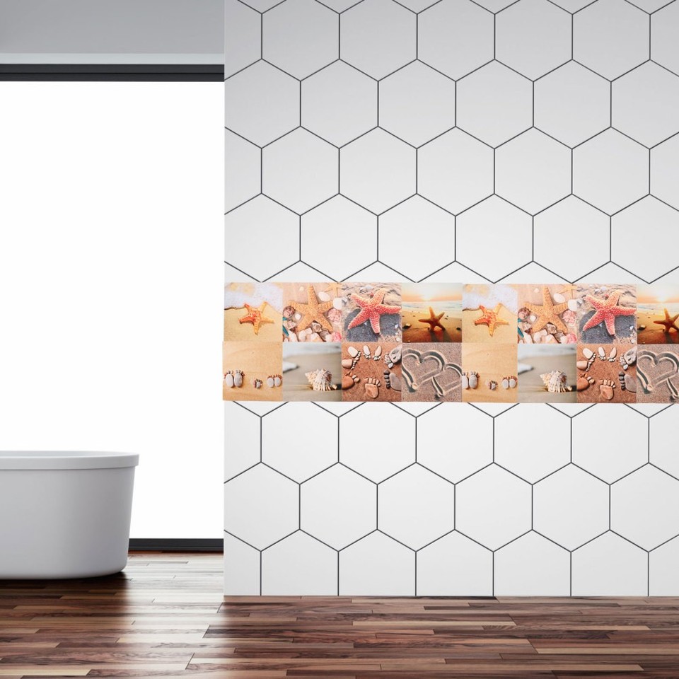 24 Pcs Tile Sticker Bohemian-style Wall Stickers Kitchen Bathroom ...