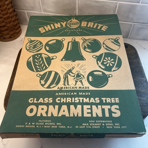 SHINY BRITE large glass ornaments, 1940s, vintage Shiny Brite glass ...