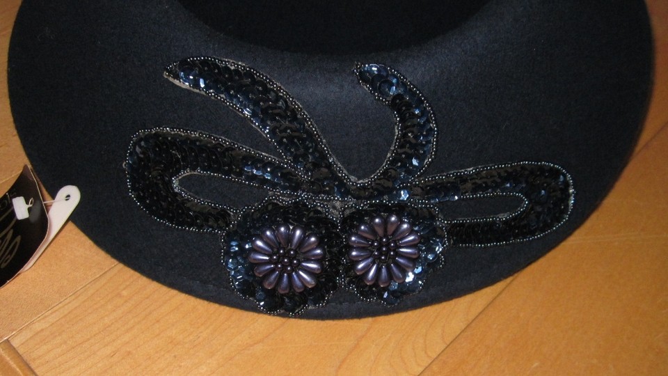 New Mr John Signature Navy Blue Wool Fashion Church Hat Dress Tea Hats ...