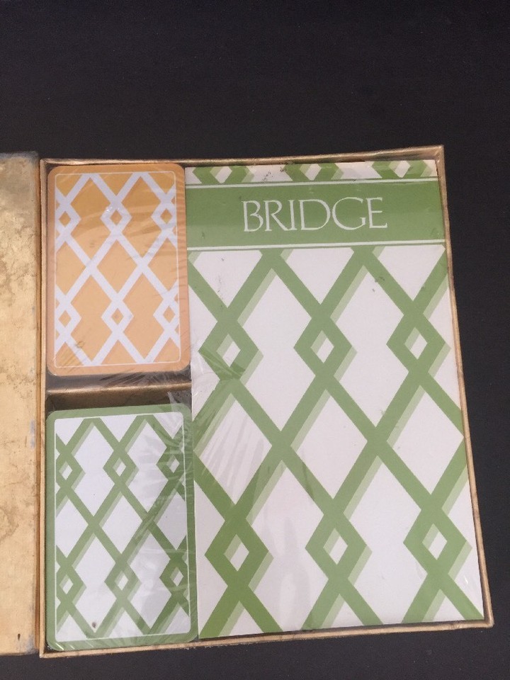 Trellis Bridge Playing Cards gift set NEW Caspari Printed Belgium ...