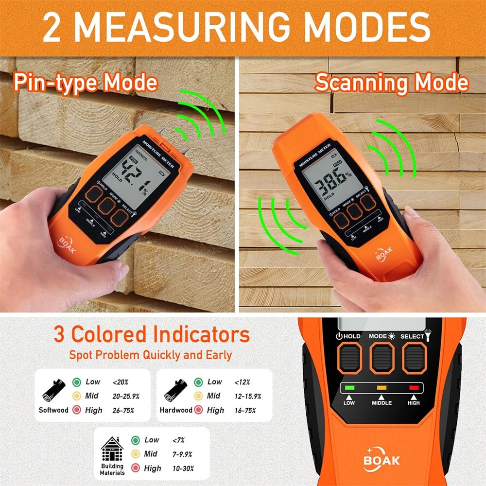 2-in-1 Moisture Meter Pin & Pinless Digital for Nepal | Ubuy