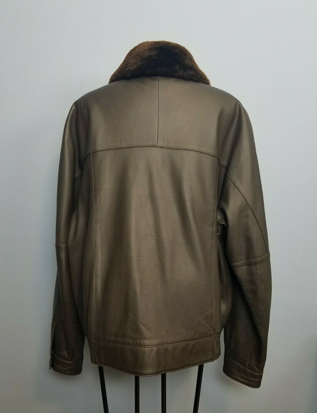 TORRAS Leather Flight Bomber Jacket Removable Fur Col… - Gem