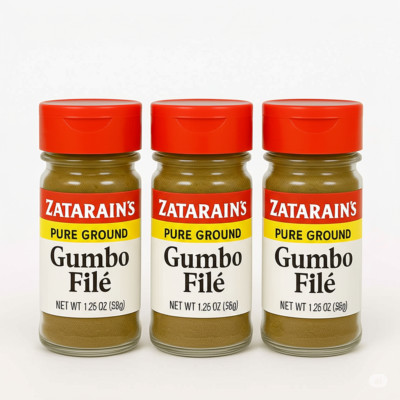 Zatarain's Pure Ground Gumbo File 1.25 oz (Pack of 3) Authentic Cajun ...