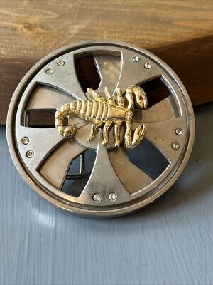 Spinner Belt Buckle Silver Rims Metal Gold Scorpion 3D Zodiac Sign ...