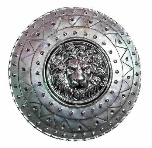 24" Medieval Shield Roman Lion Templar Viking Norman Knight Iron Shiel ...