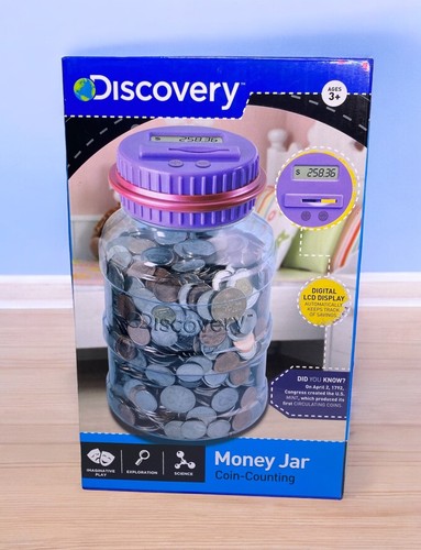 Discovery Kids Coin-Counting Money Jar Bank Learning Toy Digital LCD ...
