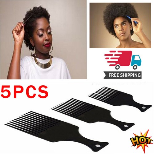 5Pcs Professional Afro Pik Comb Set For Untangle/Style/Lift Black ...