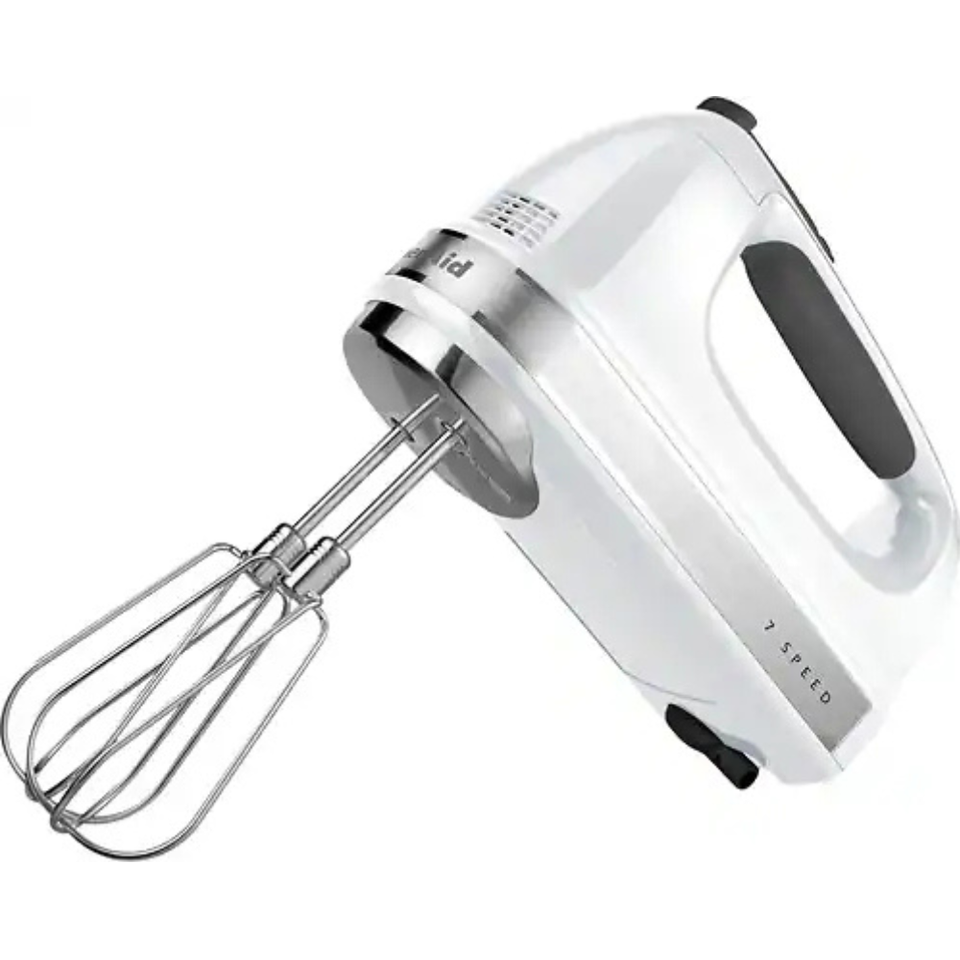 KitchenAid KHM7210WH 7-Speed Hand Mixer White Lightweight Quiet DC ...
