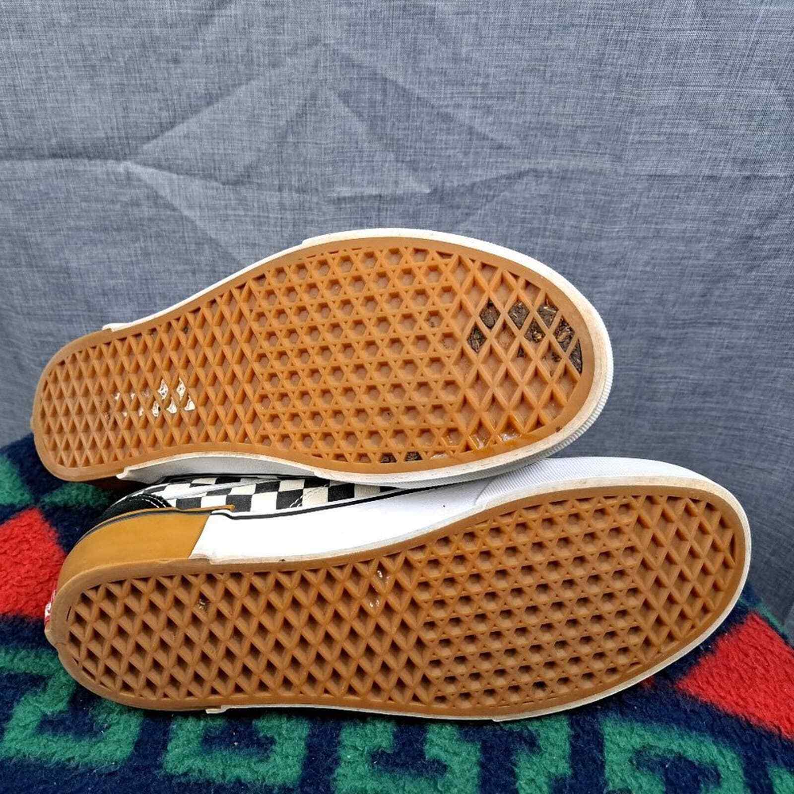 Van Sneakers Shoes Men Checker Pattern Black White Si… - Gem