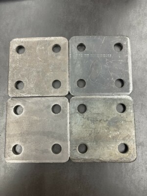 4PACK STEEL FLAT SQUARE METAL BASE PLATE 3" x 3" x 3/16" THICK 3/8 ...
