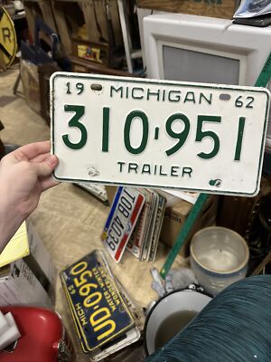 1962 Michigan Trailer License Plate 310-951 | eBay