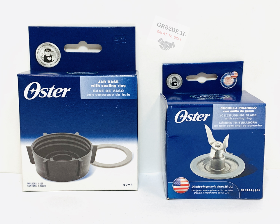 Genuine Oster Blender Blade 4961 & Jar Base Cap 4902 with 2 Sealing ...