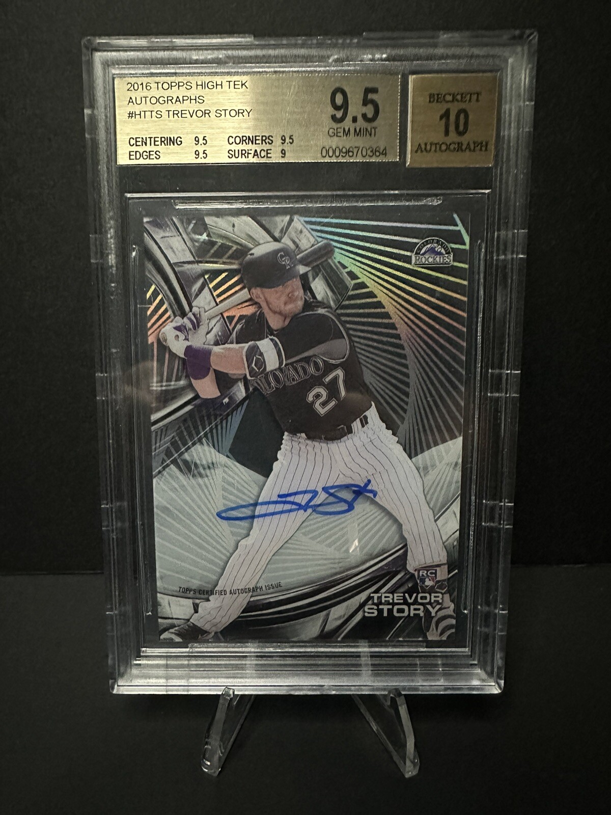 2016 Topps High Tek Trevor Story Rookie Auto RC #HTTS BGS 9.5/10 ...