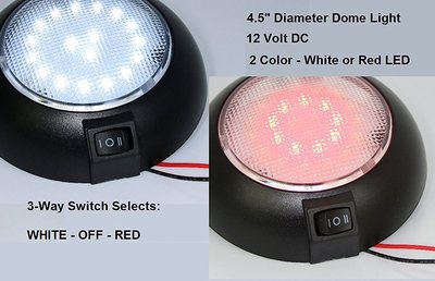 LED Dome Light - 4.5" High Power White LED Downlight - 12 Volt - Red ...