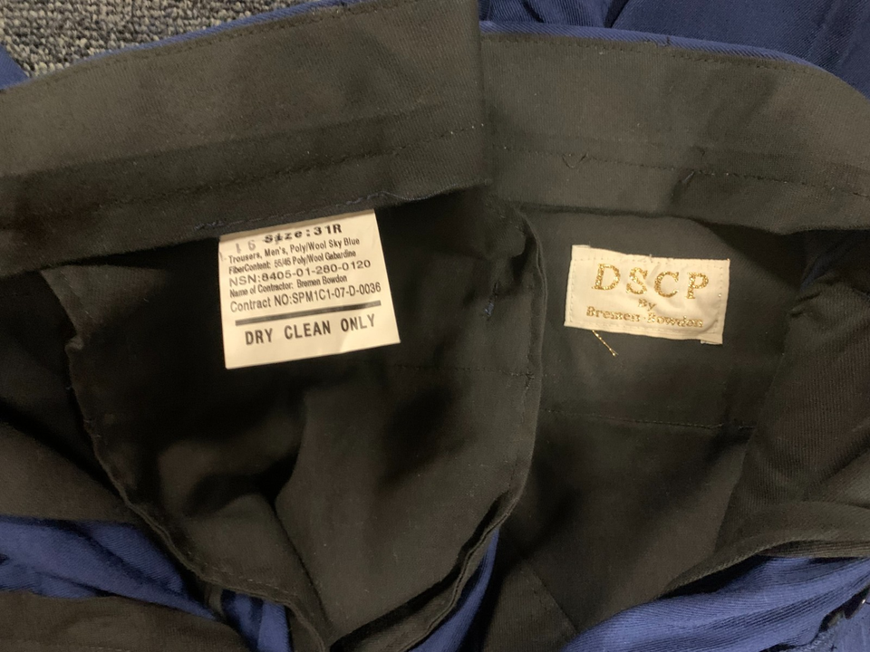 USMC Dress Blue Trousers Size 31R - DSCP Gabardine (Without Blood ...