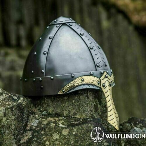 Mittelalterlicher Wikingerhelm Rüstung Stahl normannischer Ritterhelm ...