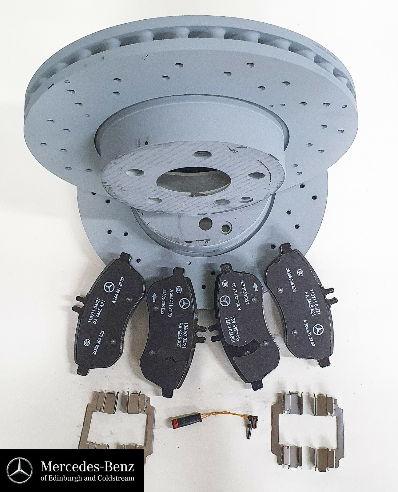 Genuine Mercedes-Benz Front Brake Pads, Discs & Sensor C 204 220CDI ...