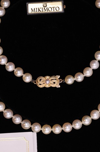 Mikimoto 18K 6.5-7mm A1 Akoya Cultured Pearl Strand 20'' Necklace | eBay